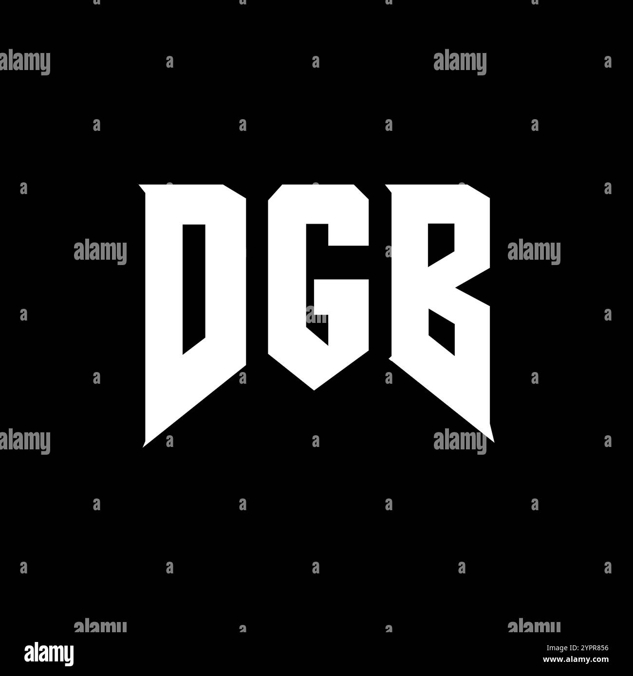 DGB letter logo design for technology company. DGB logo design black and white color combination ...
