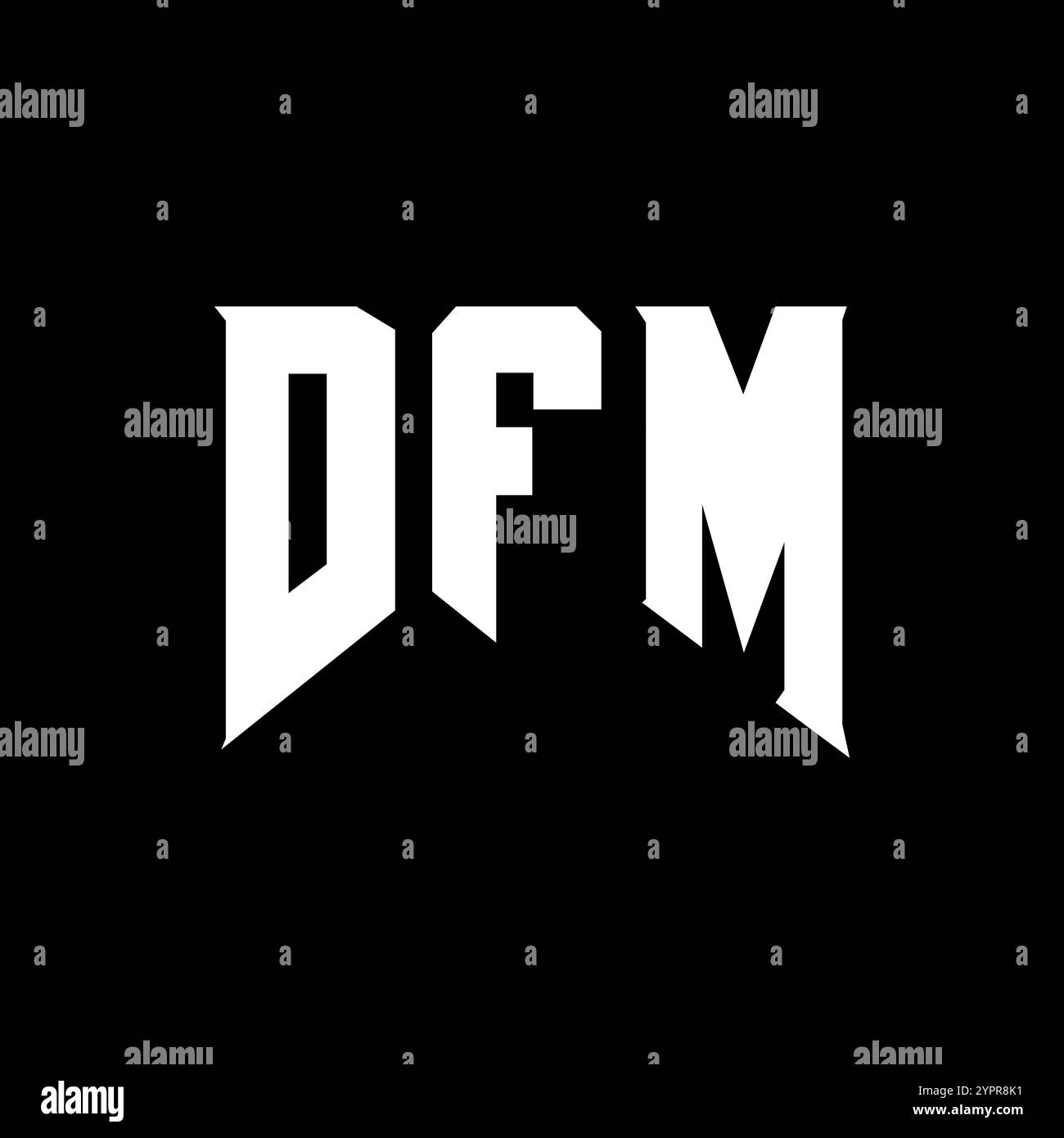 DFM letter logo design for technology company. DFM logo design black and white color combination ...
