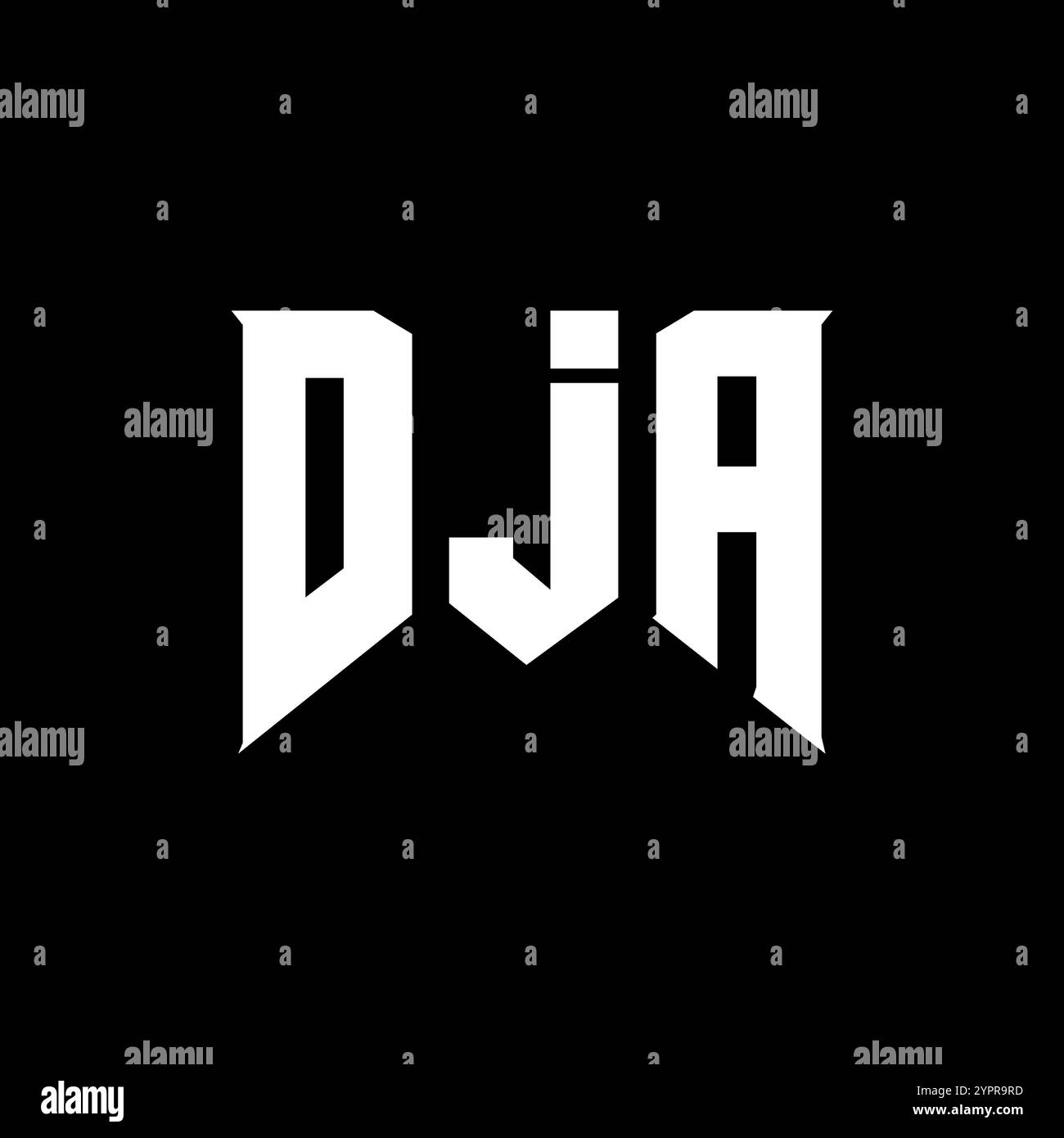 DJA letter logo design for technology company. DJA logo design black ...