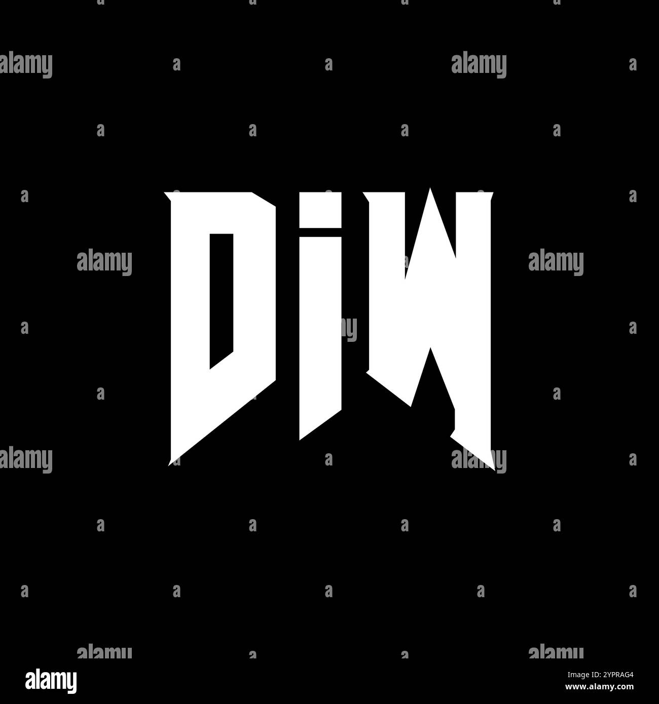 DIW letter logo design for technology company. DIW logo design black ...