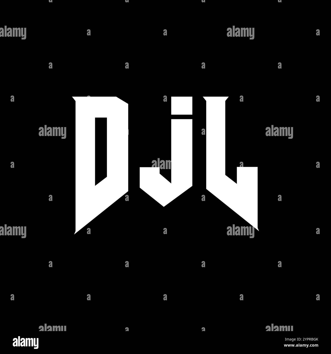 DJL letter logo design for technology company. DJL logo design black and white color combination ...