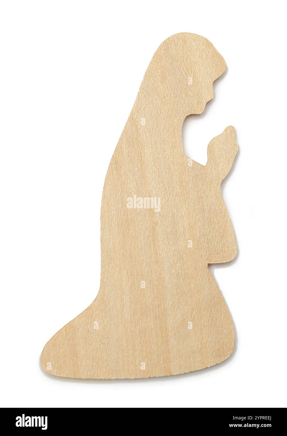 Wood Virgin Mary Cut Out on White Stock Photo - Alamy