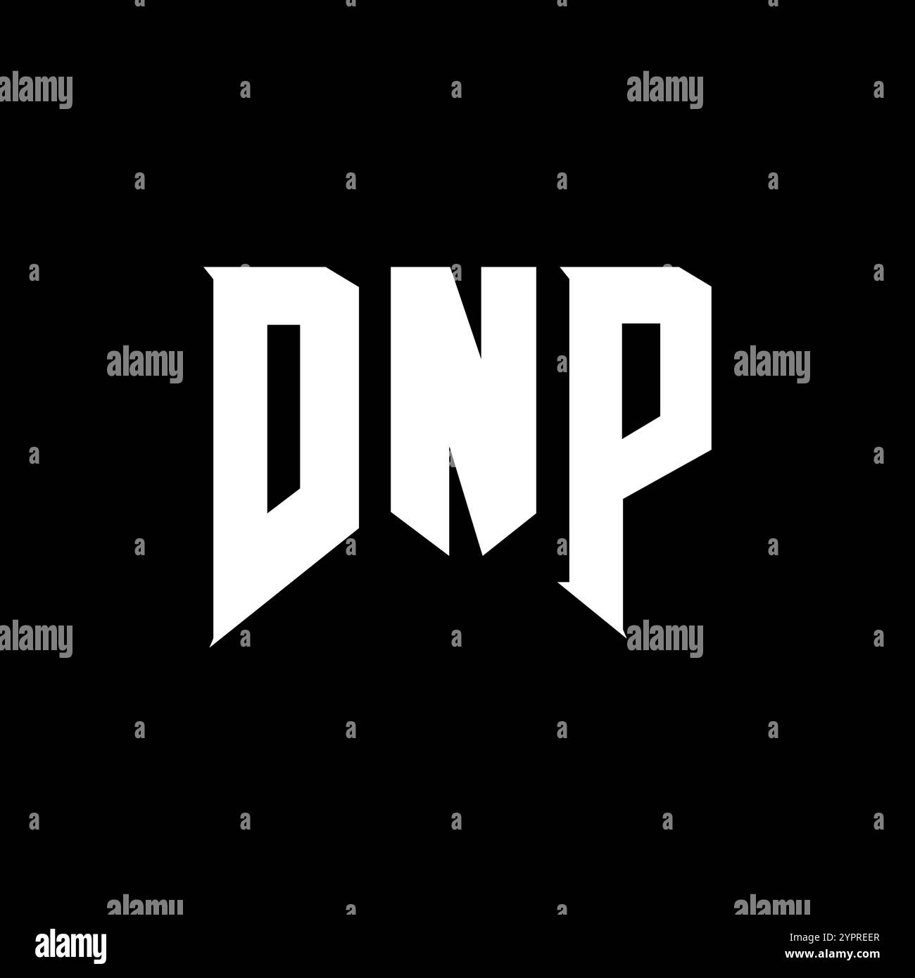 DNP letter logo design for technology company. DNP logo design black and white color combination ...