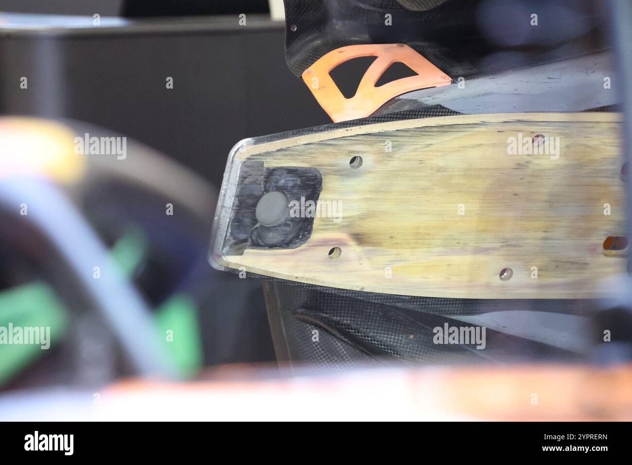 McLaren F1 Team MCL38, mechanical detail of floor and skid blocks ...