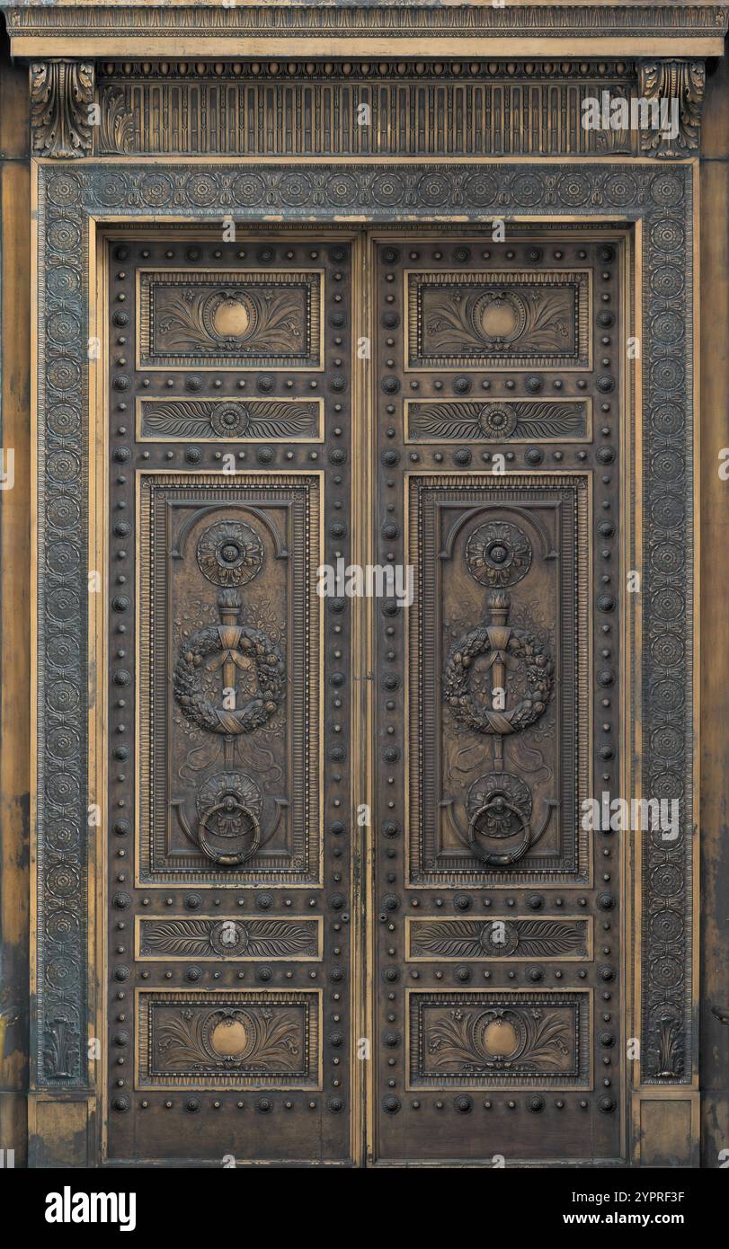 Detail of bronze doors to the entrance of the Kansas City Public ...