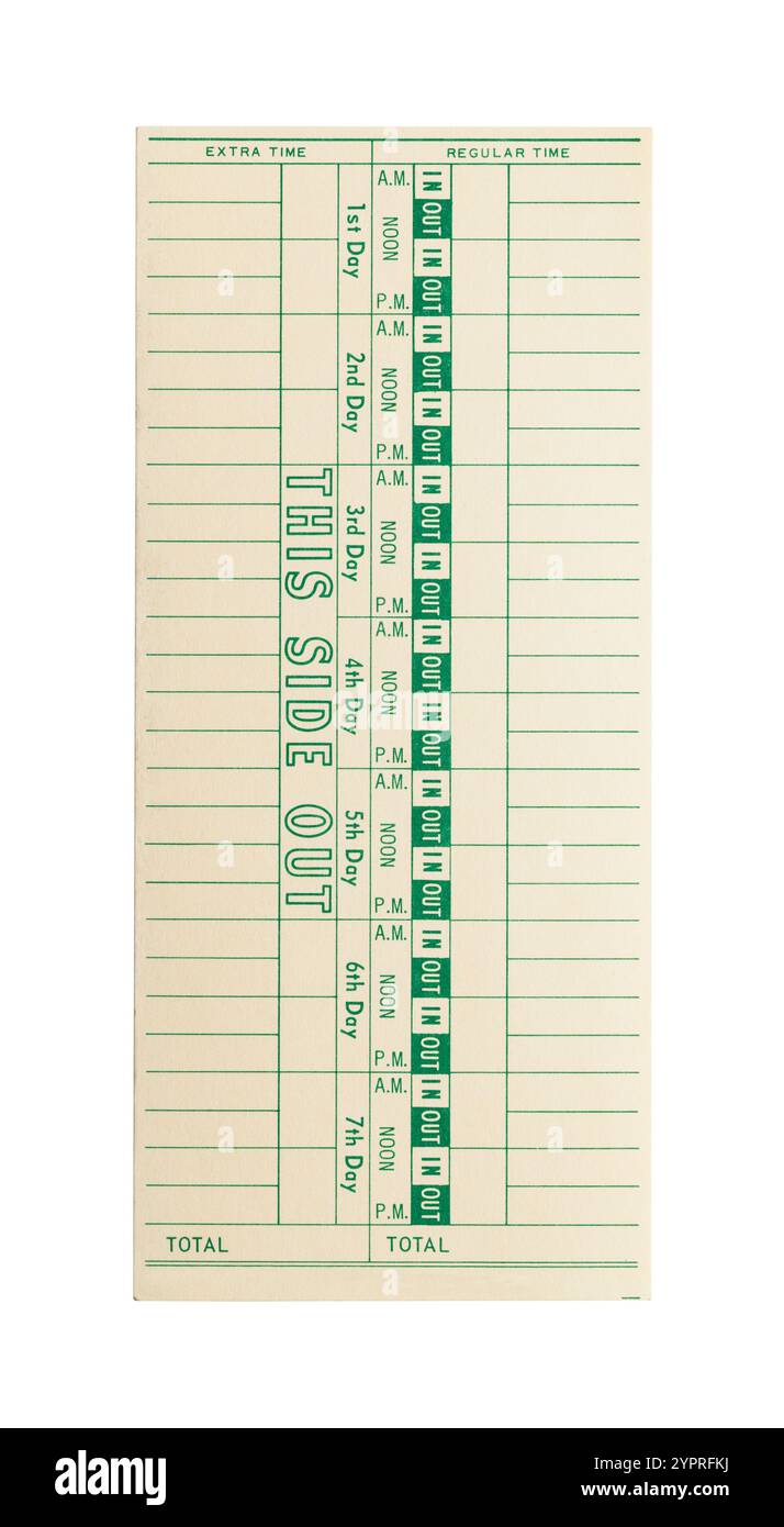Time card punch card hi-res stock photography and images - Alamy