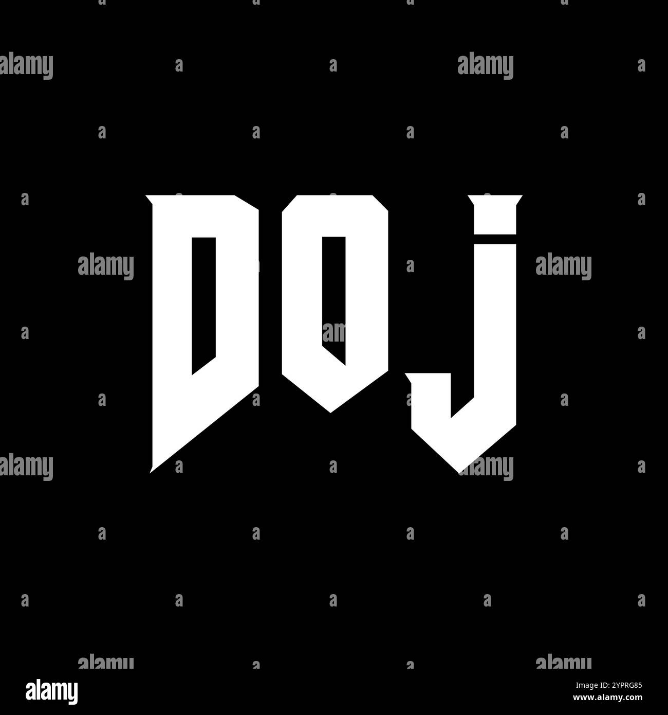 DOJ letter logo design for technology company. DOJ logo design black ...