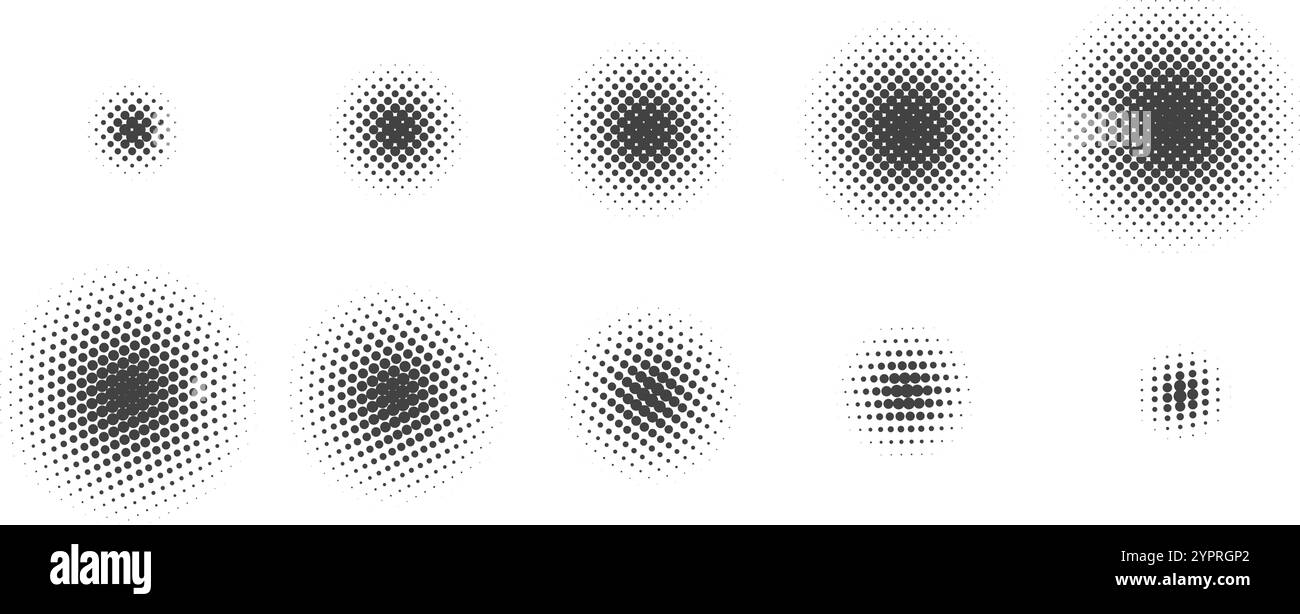 Dot halftone round circle gradients Stock Vector Image & Art - Alamy