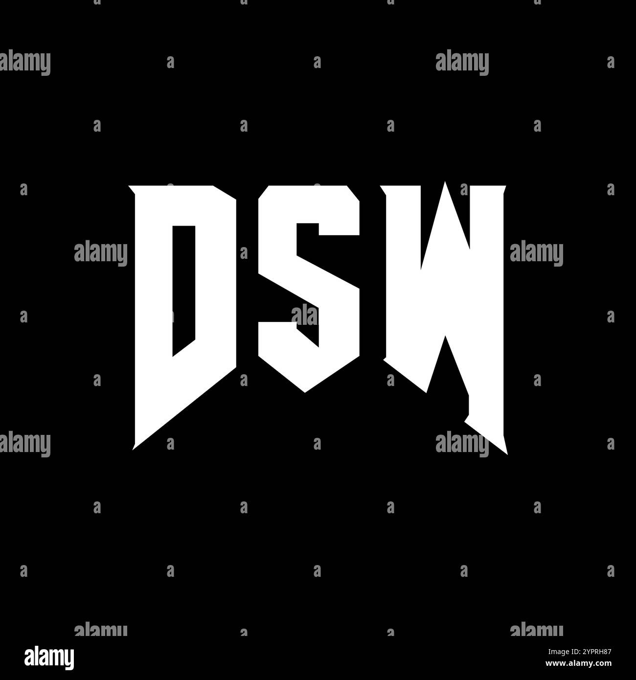 DSW letter logo design for technology company. DSW logo design black ...