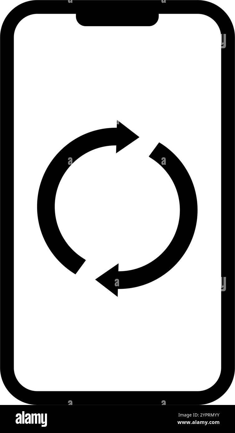 Rotate smartphone line icon Cut Out Stock Images & Pictures - Alamy