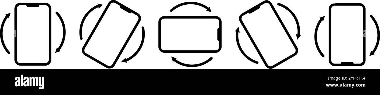 Rotate Mobile phone icon set Stock Vector Image & Art - Alamy