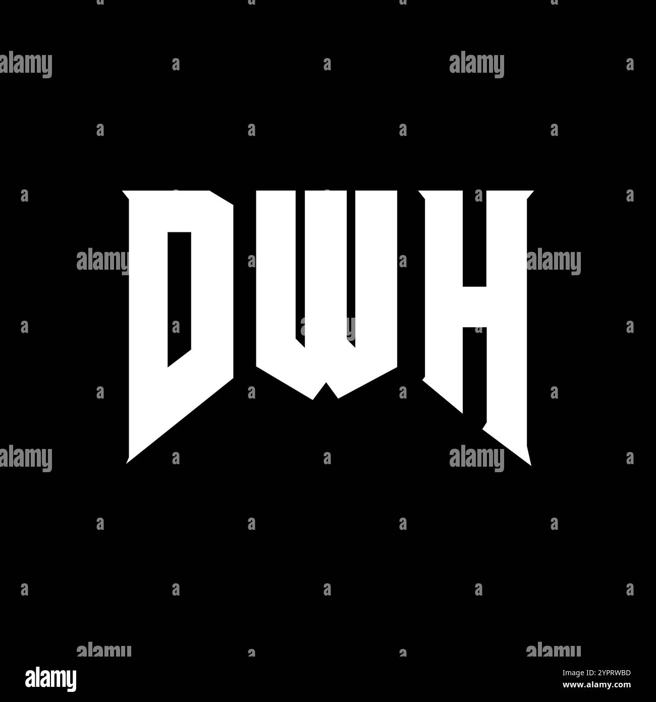 DWH letter logo design for technology company. DWH logo design black and white color combination ...