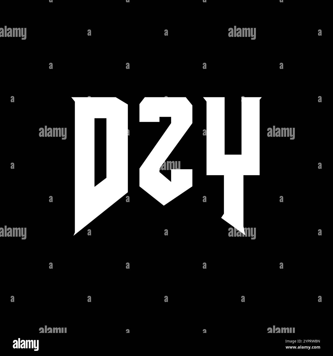 DZY letter logo design for technology company. DZY logo design black and white color combination ...