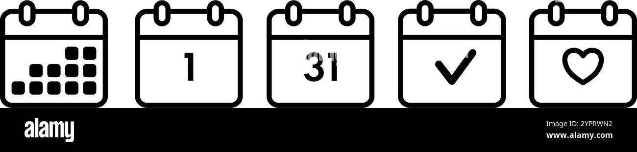 Calendar icon set - vector Stock Vector Image & Art - Alamy