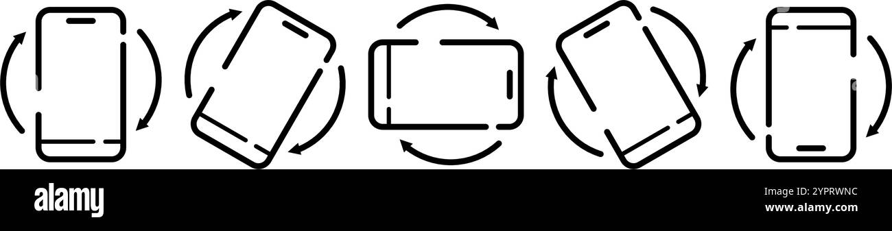 Rotate Mobile phone icon set Stock Vector Image & Art - Alamy