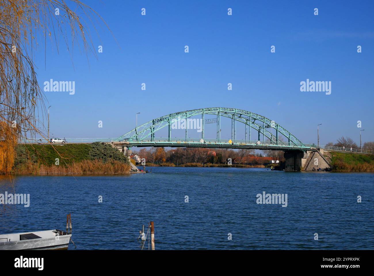 The Arpad Bridge spanning the Kis Duna (Little Danube) branch of the ...