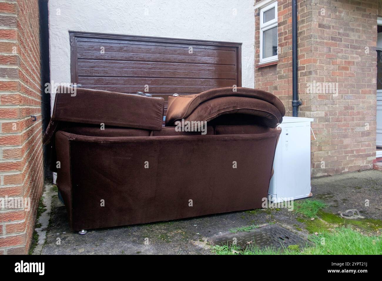 Bulky household items outside house for collection and disposal by ...