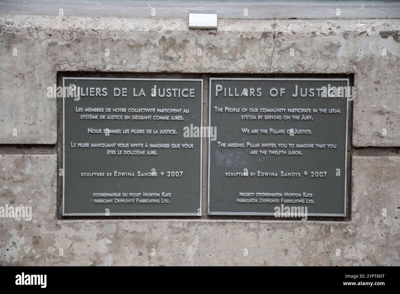 Plaque for Pillars of Justice sculpture at the courthouse on University ...