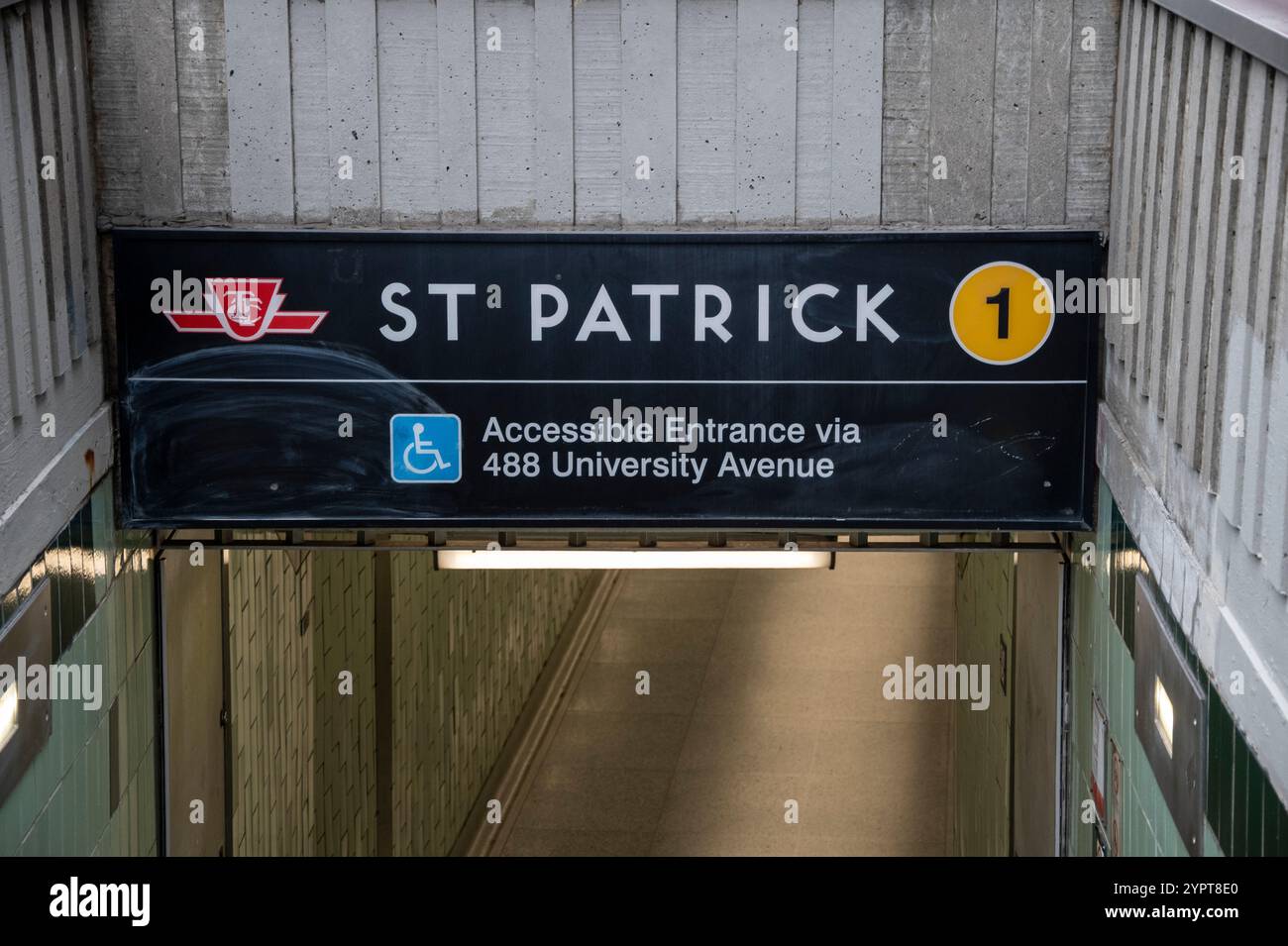 St. Patrick subway station sign in downtown Toronto, Ontario, Canada Stock Photo - Alamy