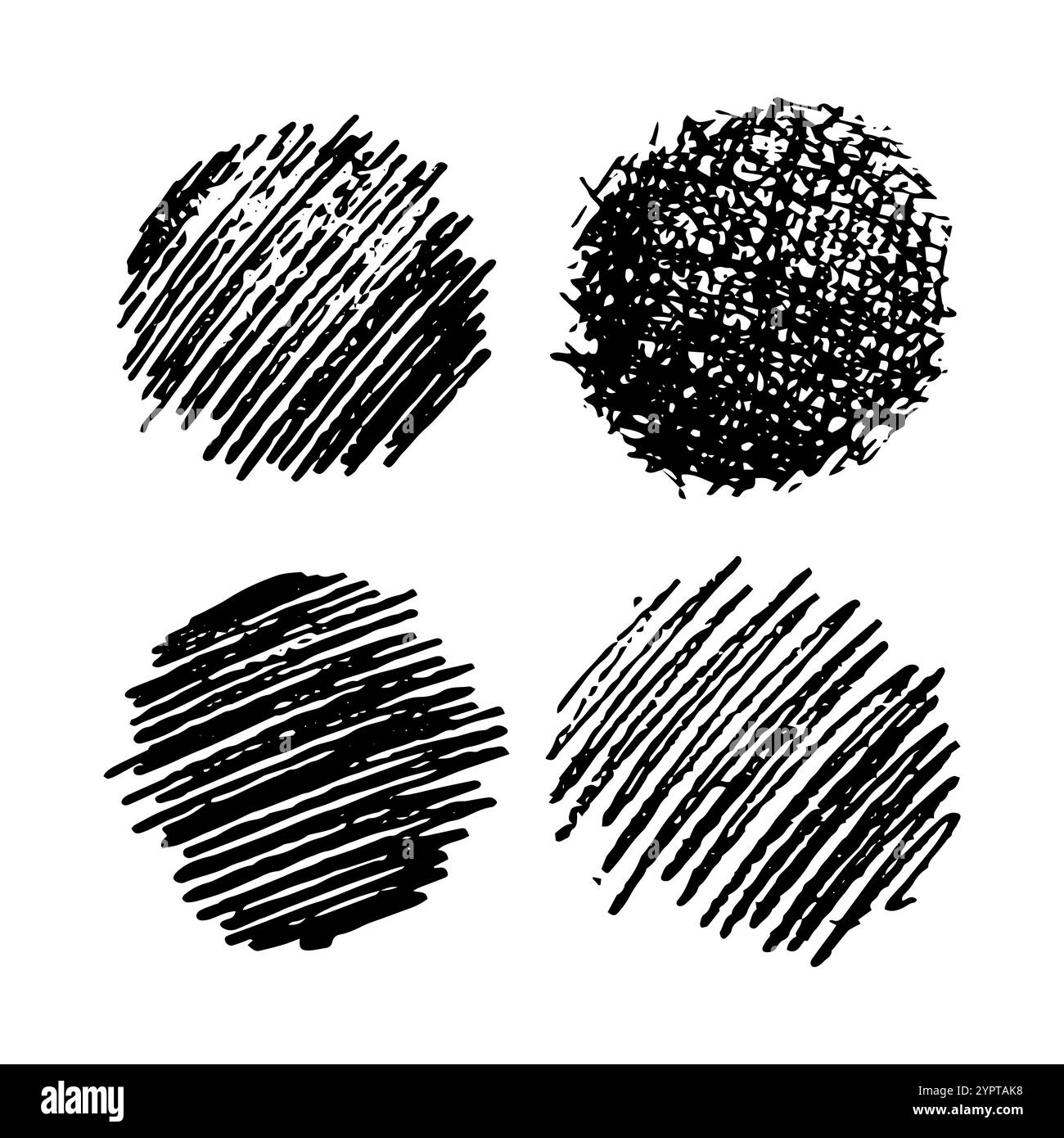 Set of four Sketch Scribble Smears. Hand drawn Pencil Scribble Stain ...