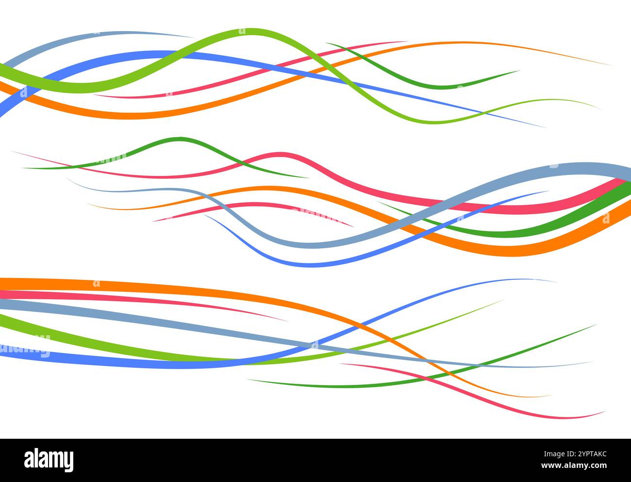 Set of abstract color curved lines. Wave design element. Vector illustration Stock Vector Image ...