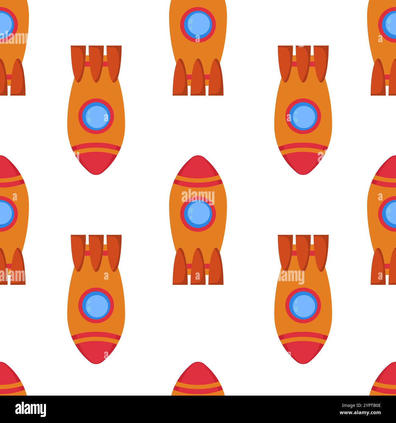 Seamless pattern with space rocket. Vector illustration Stock Vector ...