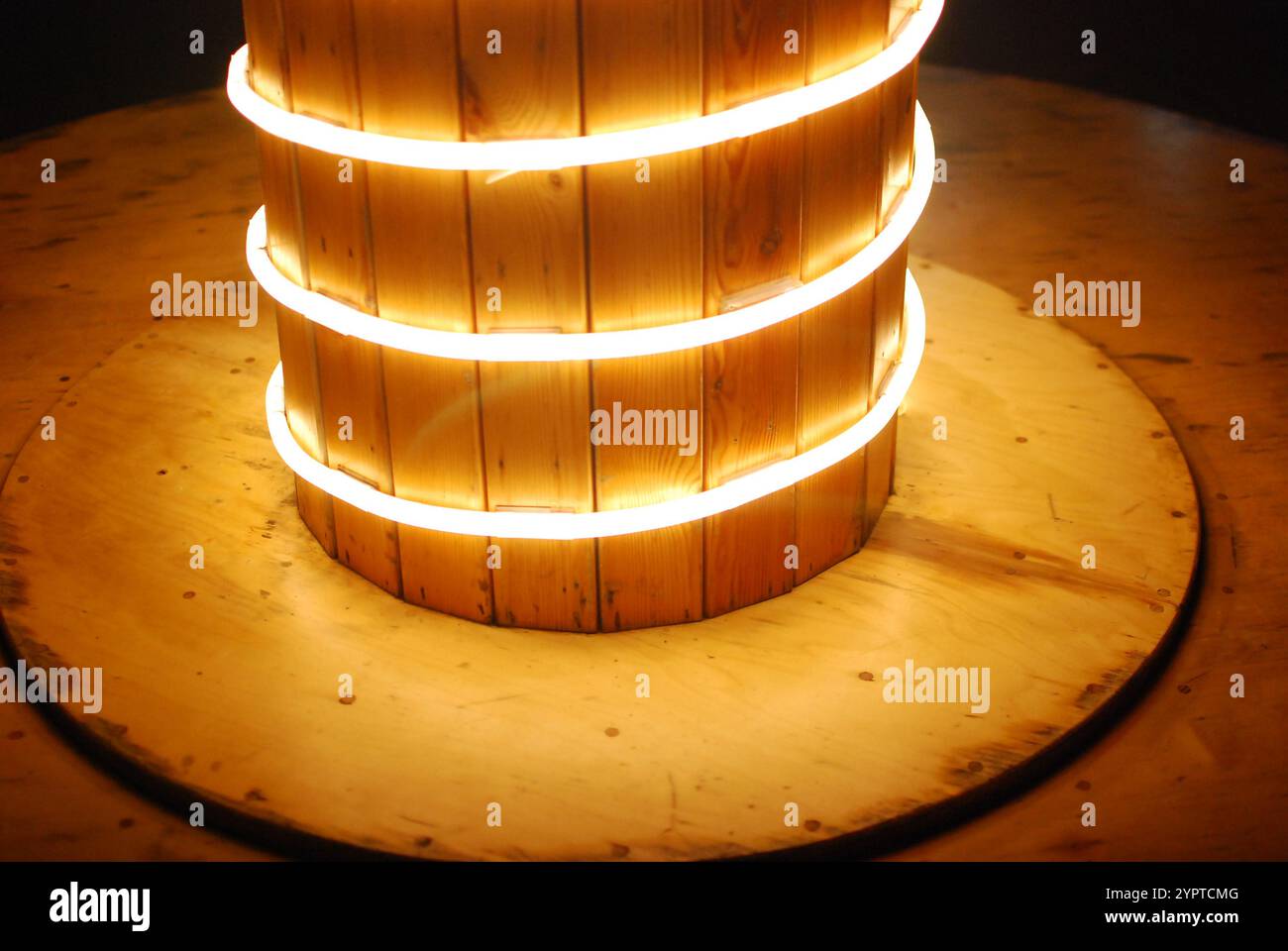 This stunning Illuminated Wooden Column features captivating Circular ...