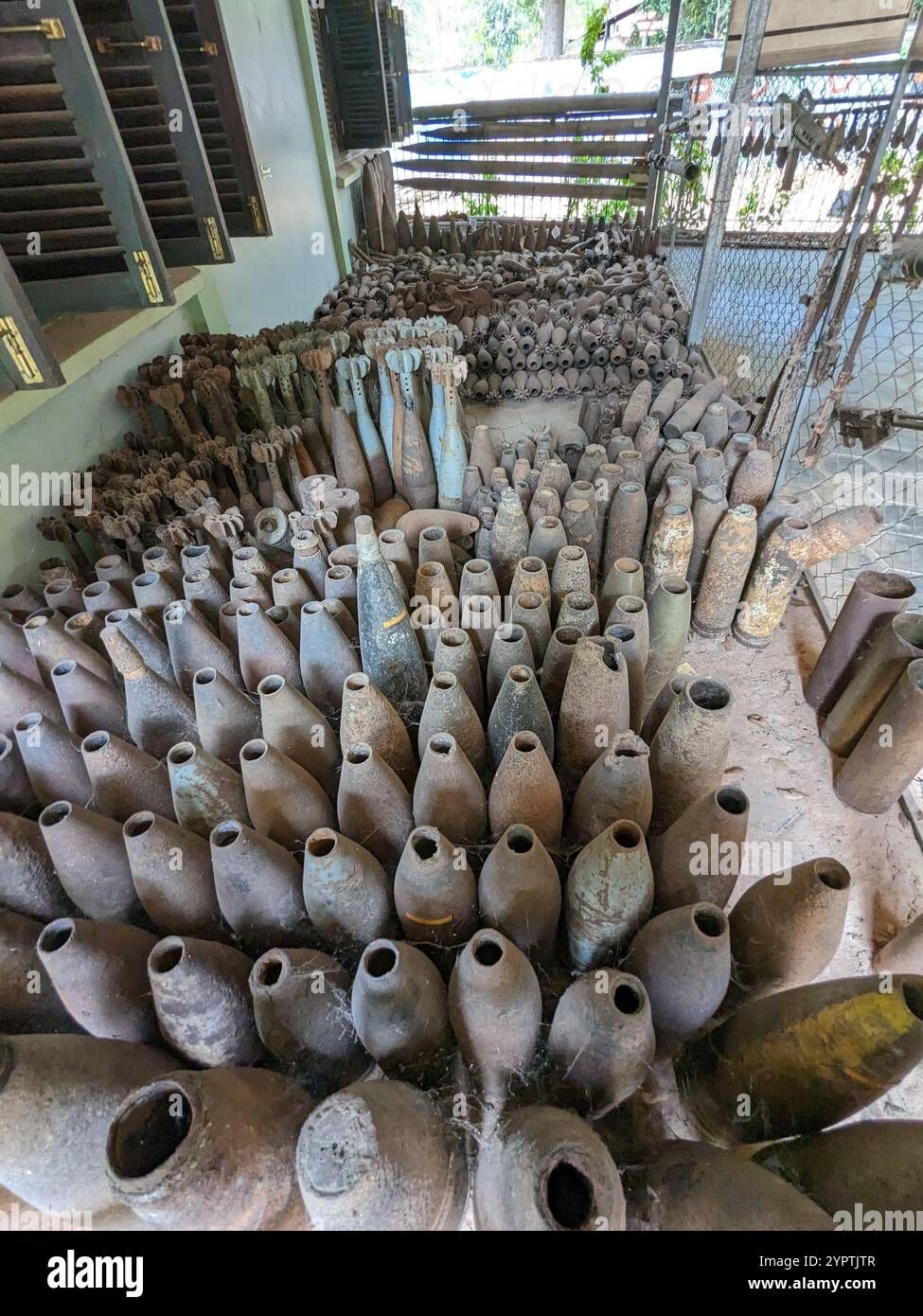 unexploded land mines and cluster bombs remains picked up all around ...