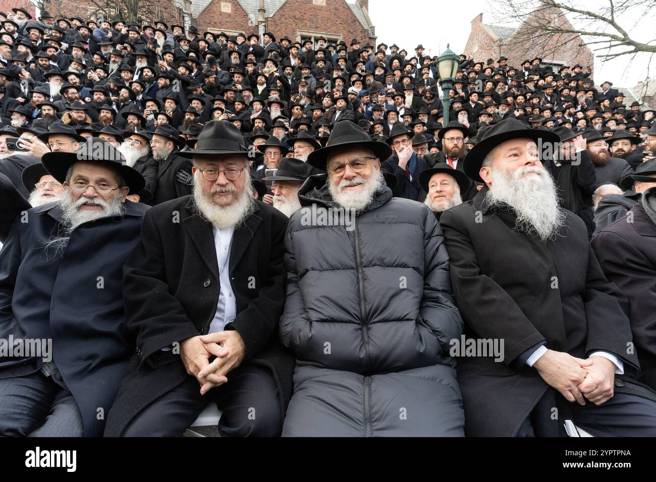 Rabbi Zalman Grossbaum (L), Rabbi Yisroel Deren (2nd L), Rabbi Shmuel ...