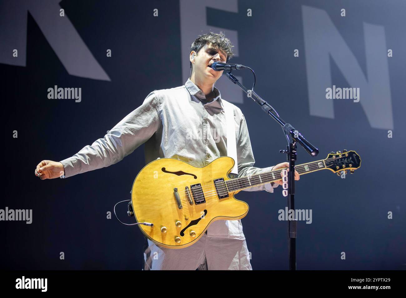 Manchester, England, 1st December, 2024. Vampire Weekend playing the ...