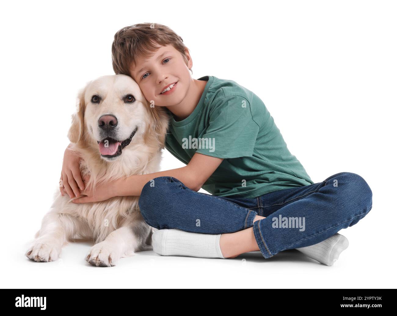 Smiling dog and boy Cut Out Stock Images & Pictures - Alamy
