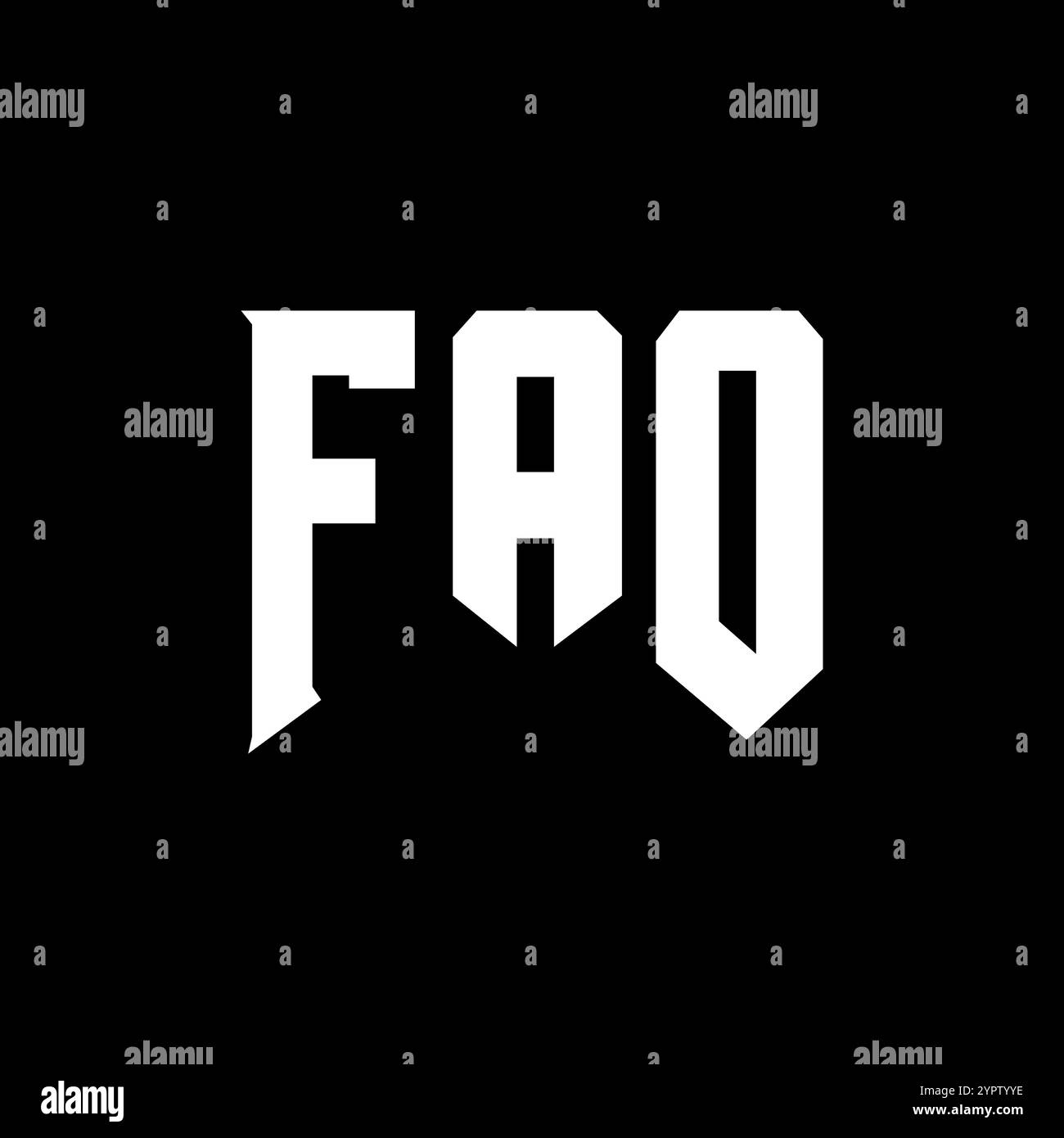 FAO letter logo design for technology company. FAO logo design black and white color combination ...