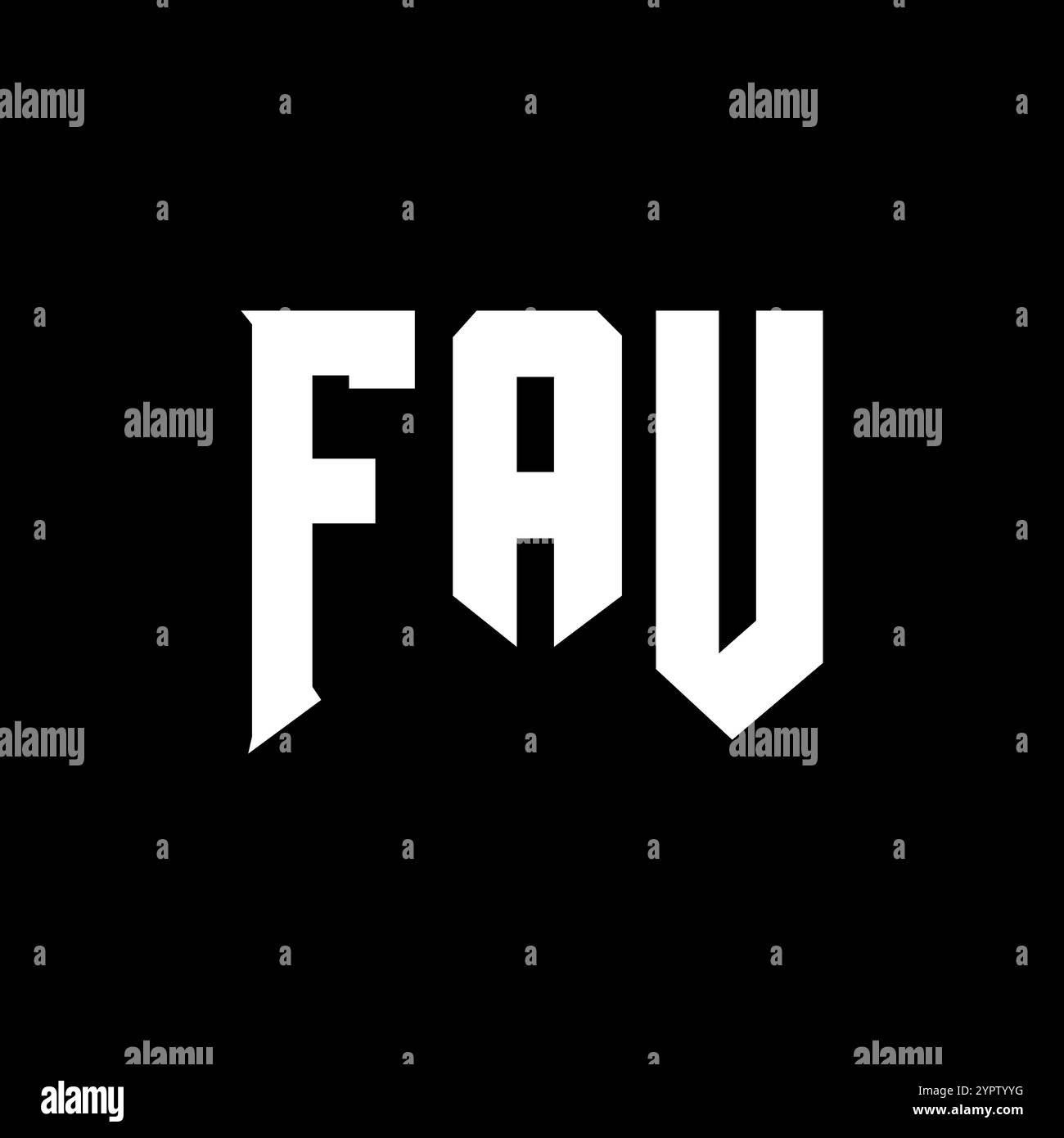 FAU letter logo design for technology company. FAU logo design black ...