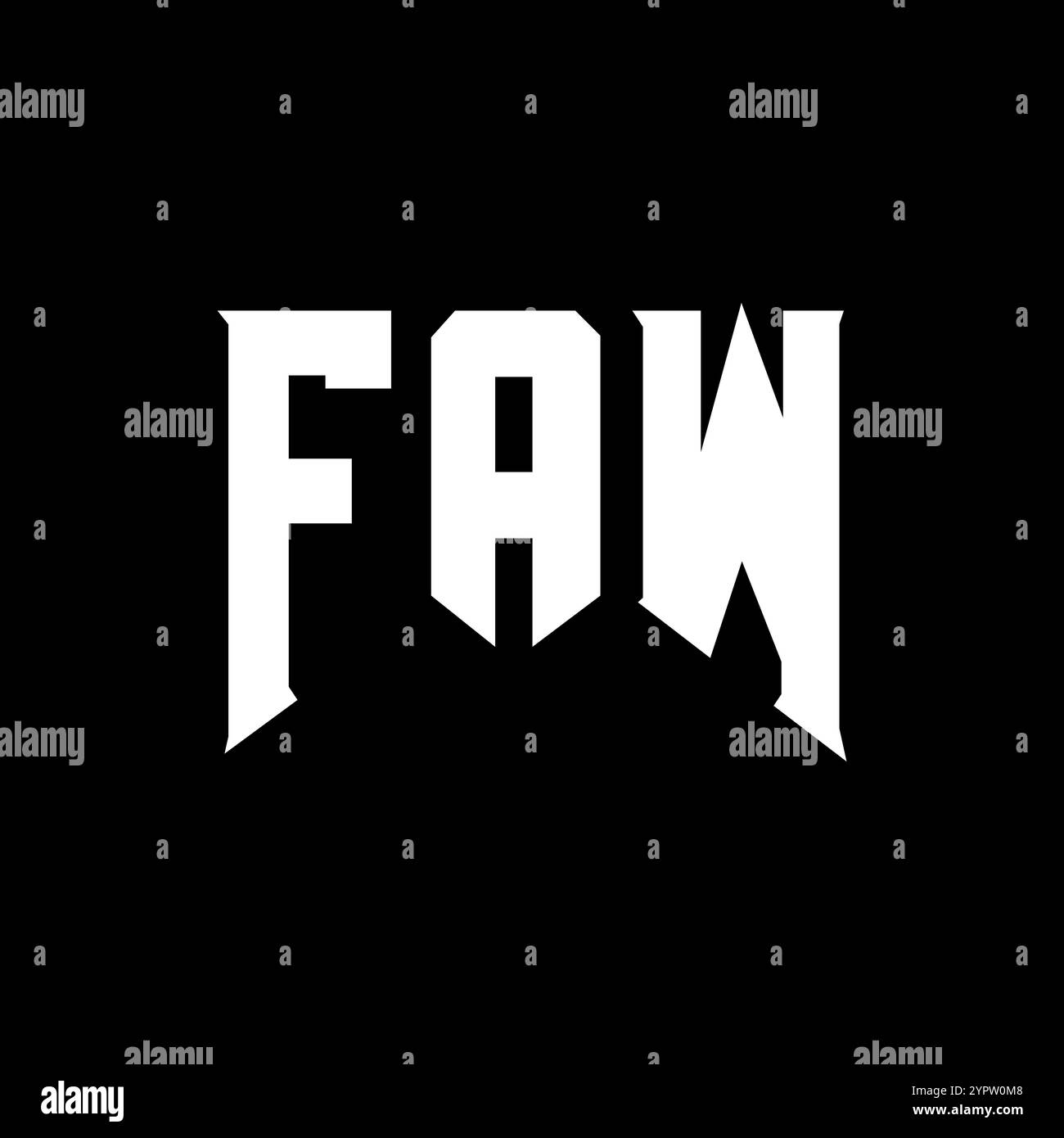 FAW letter logo design for technology company. FAW logo design black ...