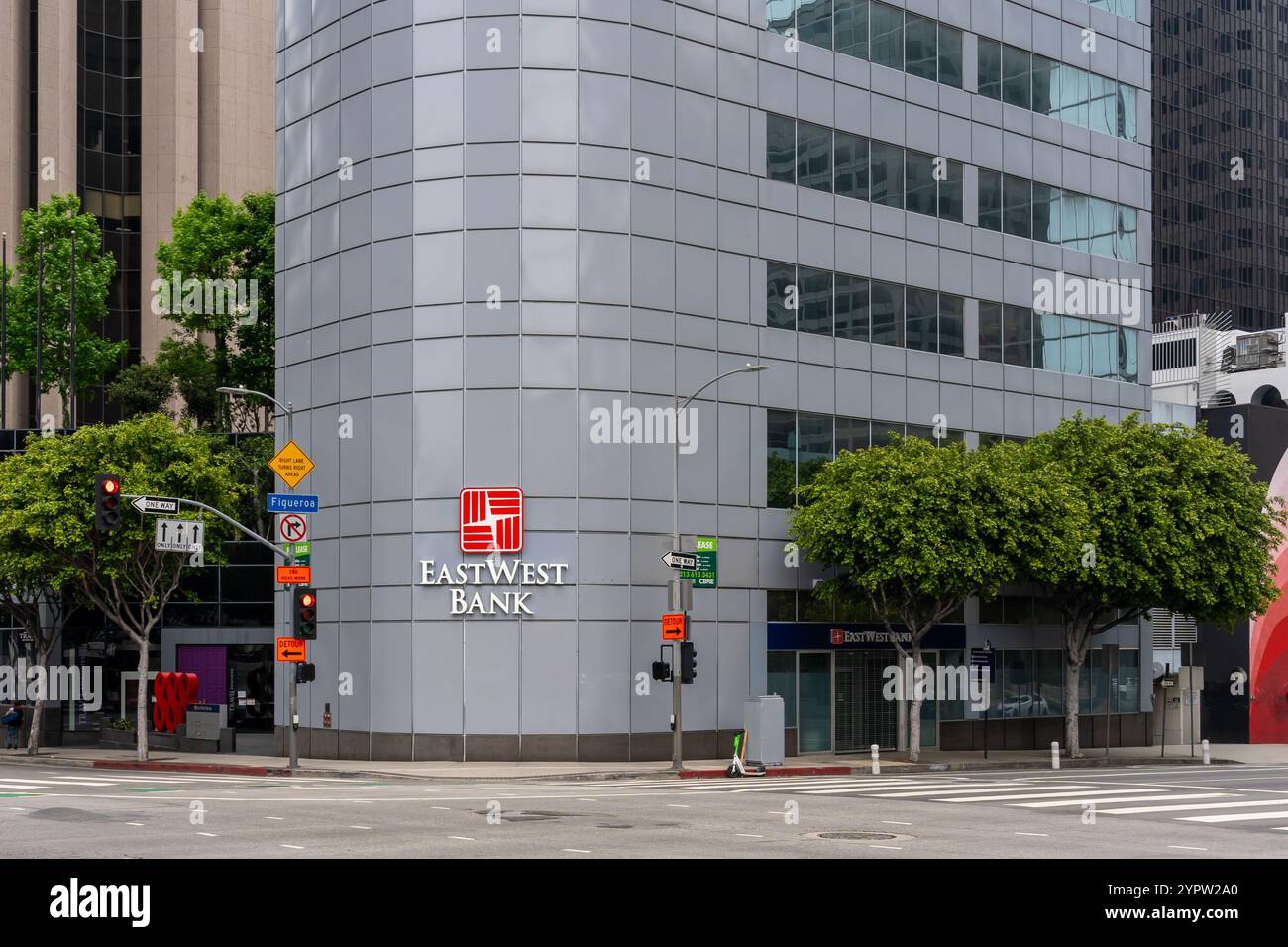 East West Bank office building in downtown Los Angeles, CA, USA Stock ...