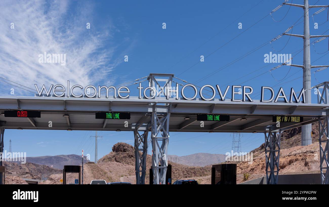 Hoover Dam Security Checkpoint in Nevada, United States, USA Stock ...