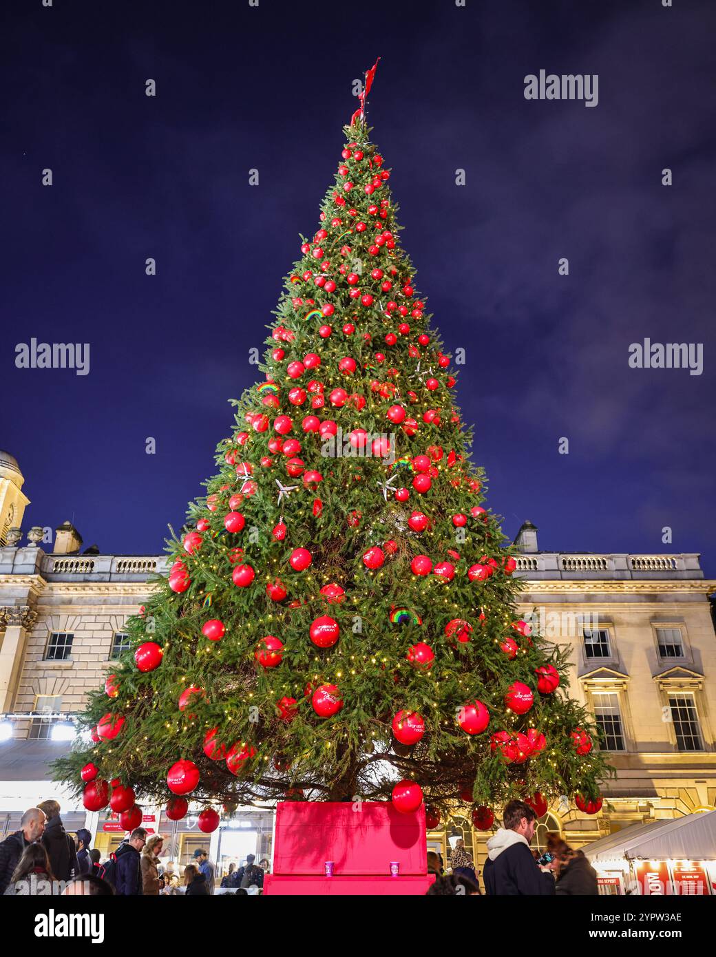 London, UK, 01st Dec 2024. The festive Christmas Tree at Somerset House ...