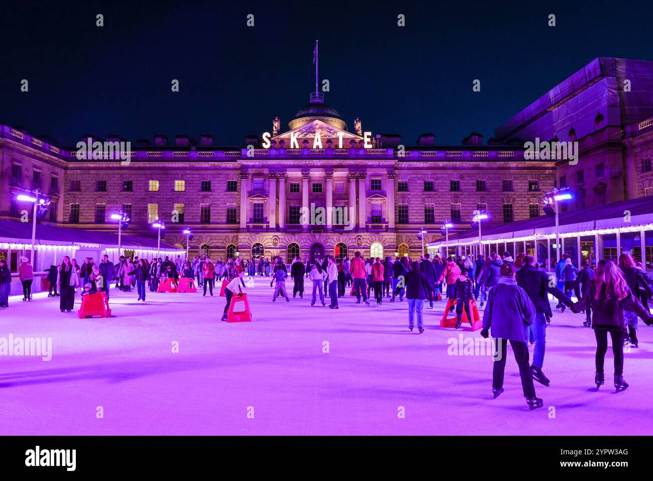 London, UK. 01st Dec, 2024. The Skate at Somerset House ice rink looks ...