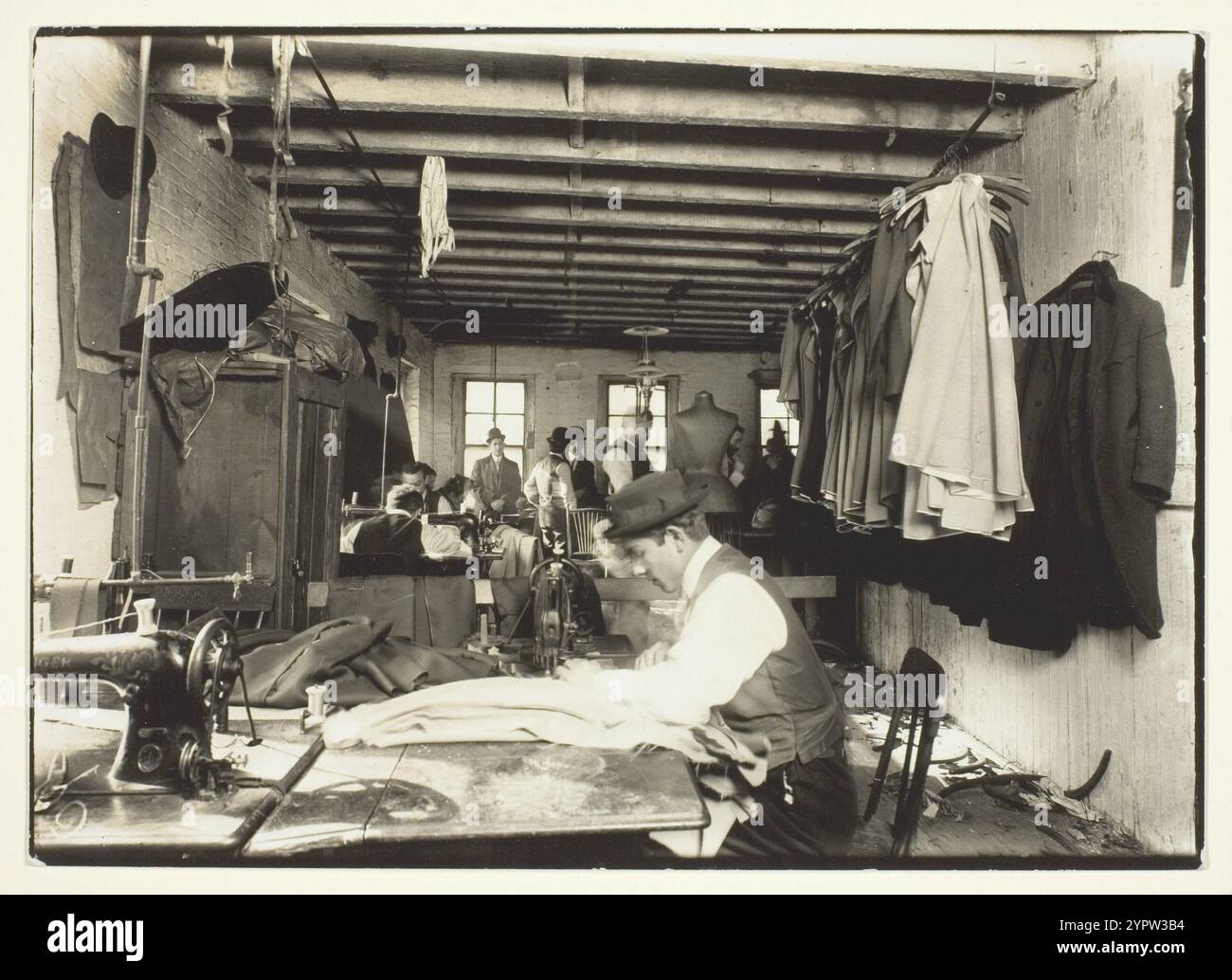 Worker in Old Time Garment Shop, New York City, 1912. Views of working ...