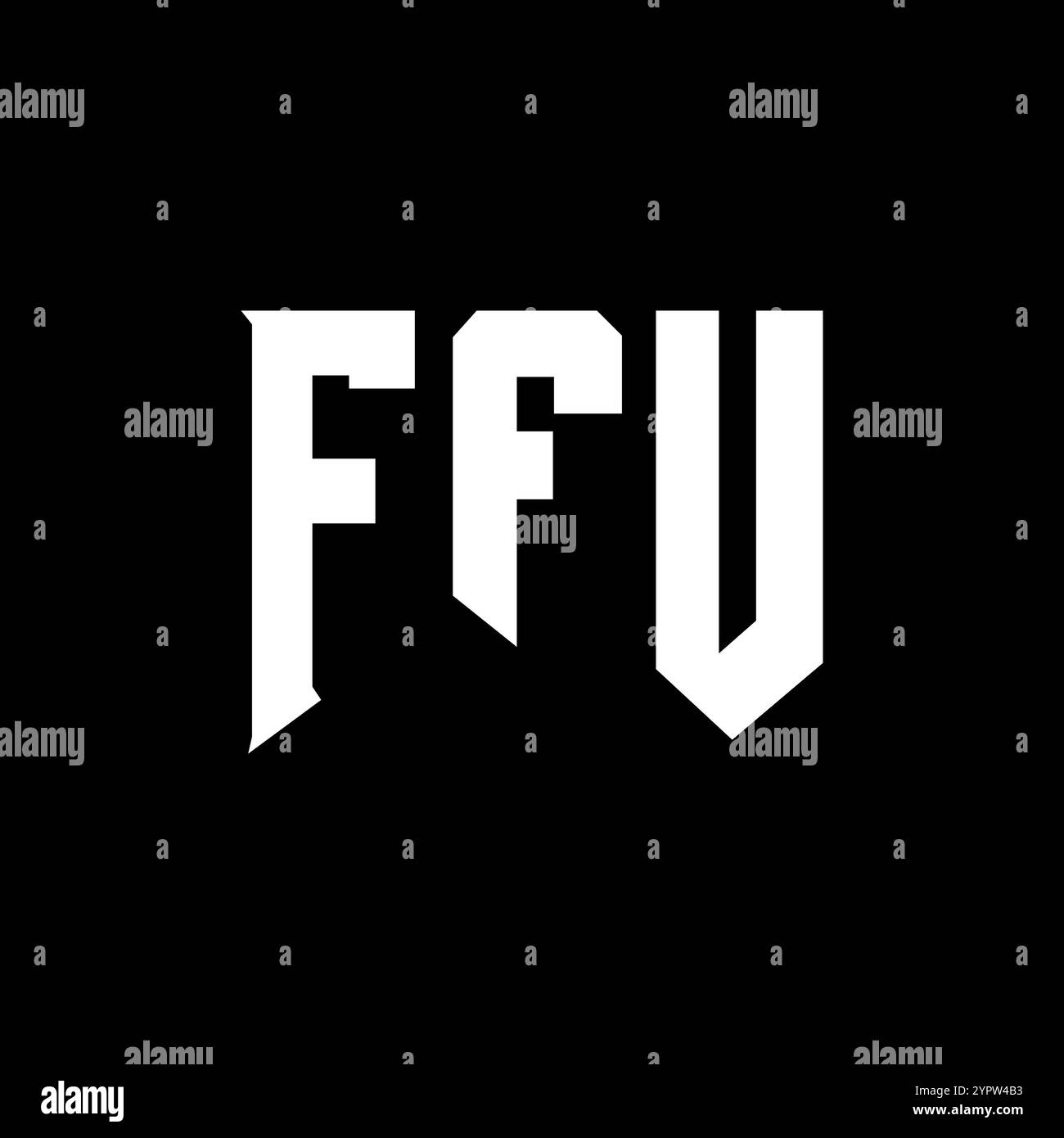 FFU letter logo design for technology company. FFU logo design black and white color combination ...