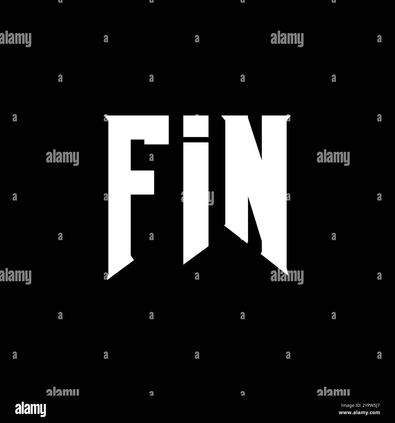 FIN letter logo design for technology company. FIN logo design black ...