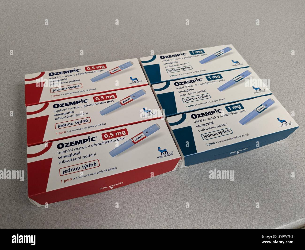 Ozempic box of medication NOVO NORDISK. Diabetes treatment in Czech ...