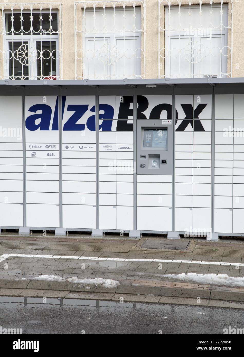 Nova Bana, Slovakia, December, 25, 2023 : Alza self service boxes ...