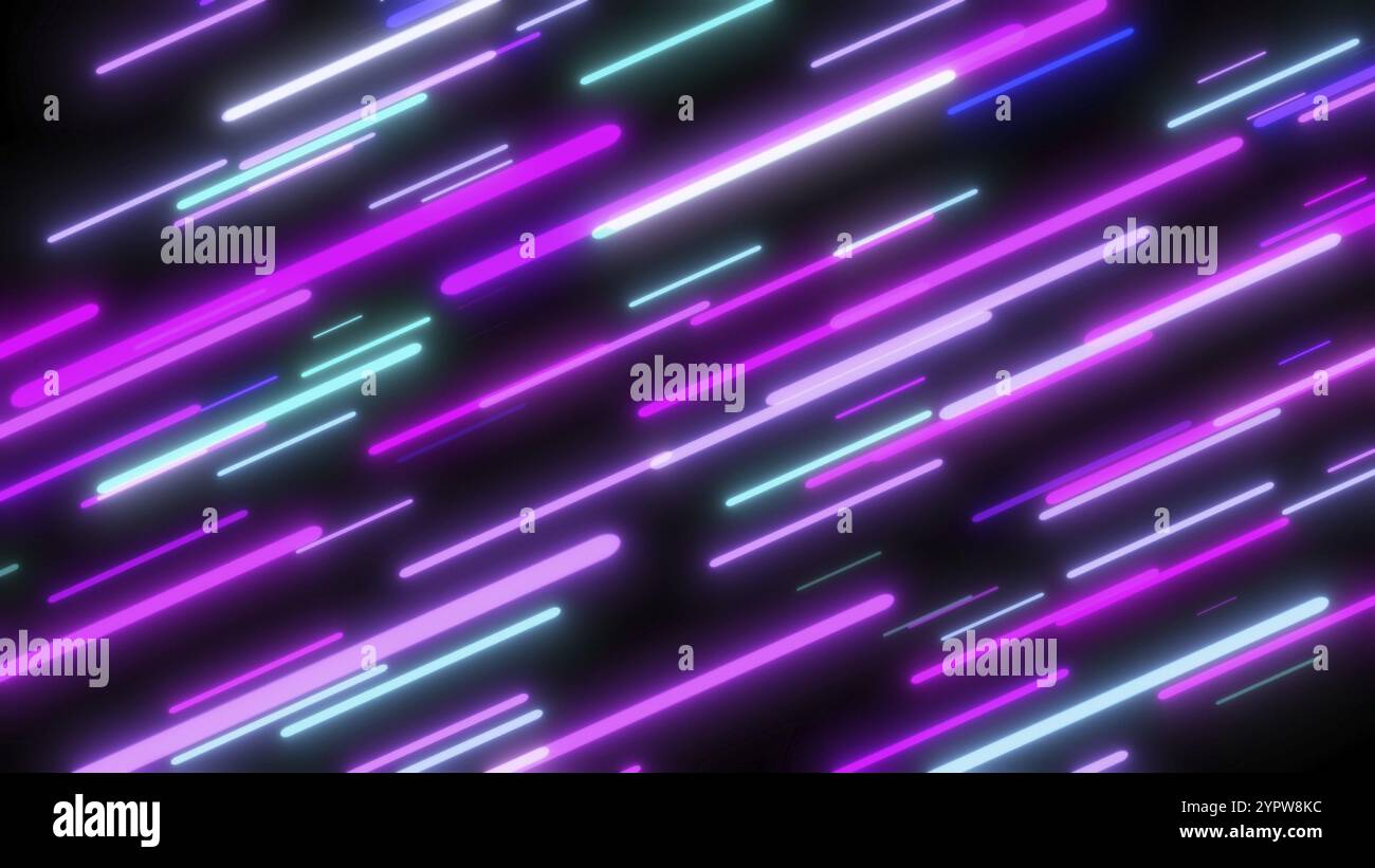 Colorful flying neon lights abstract background. Bright neon line ...