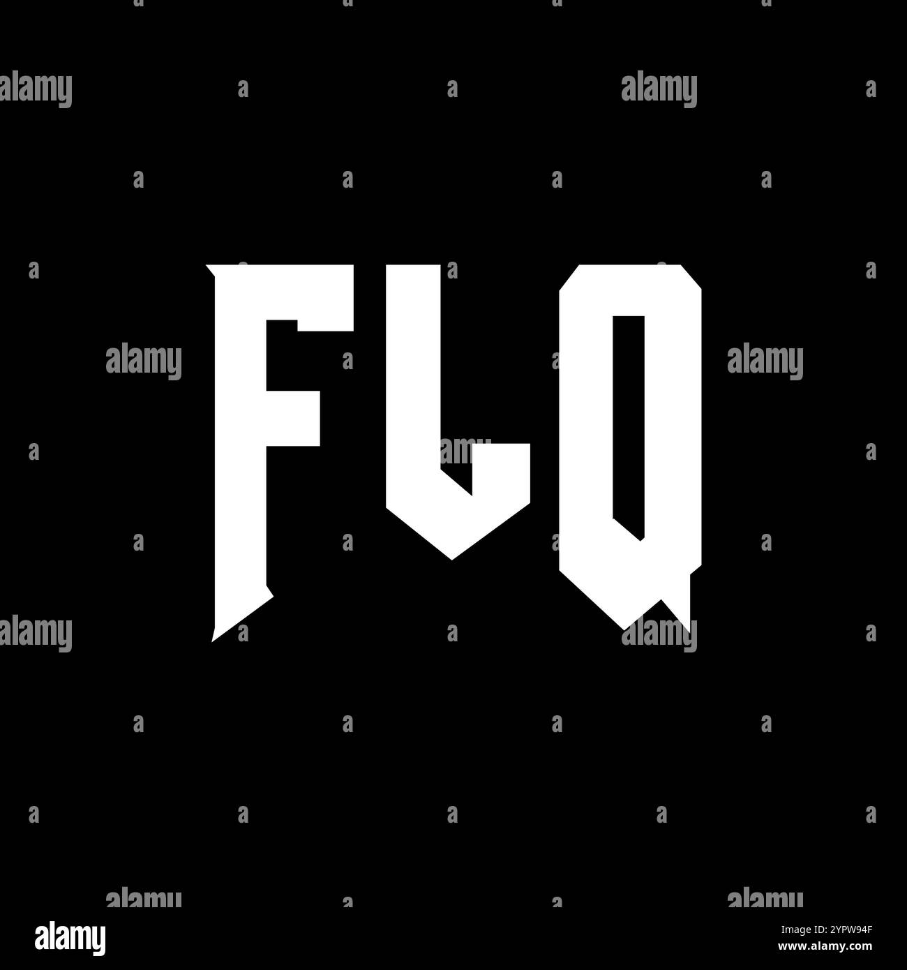 FLQ letter logo design for technology company. FLQ logo design black and white color combination ...