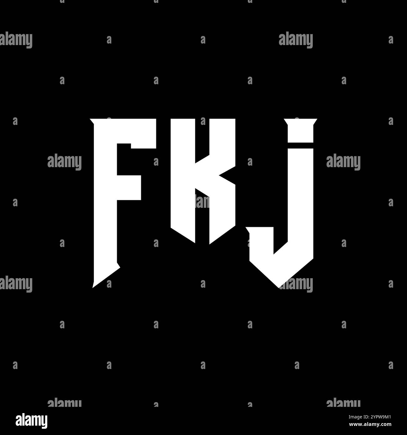FKJ letter logo design for technology company. FKJ logo design black ...