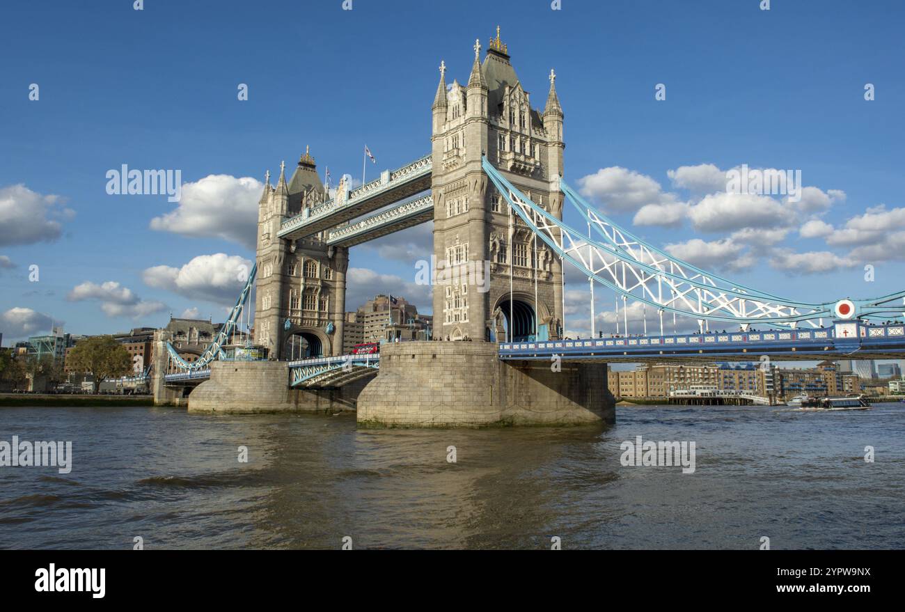 Tower bridge in London. The Tower Bridge is a suspension bridge with a ...