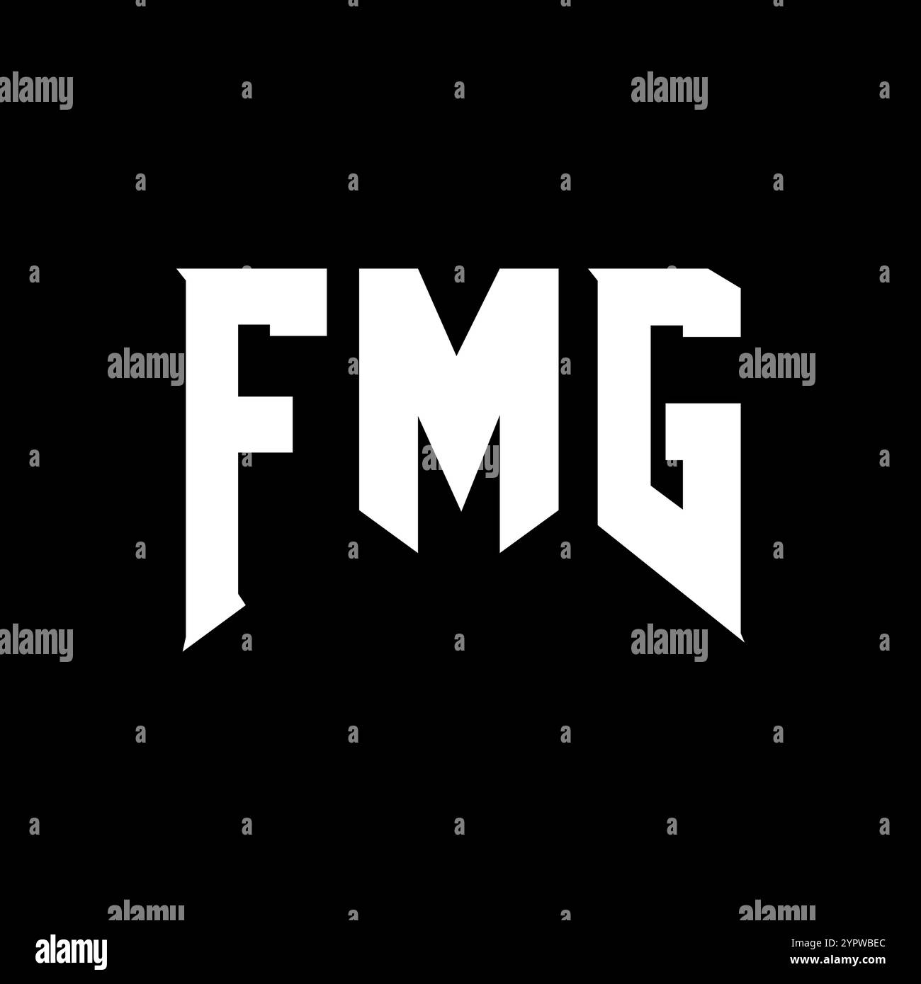 FMG letter logo design for technology company. FMG logo design black and white color combination ...