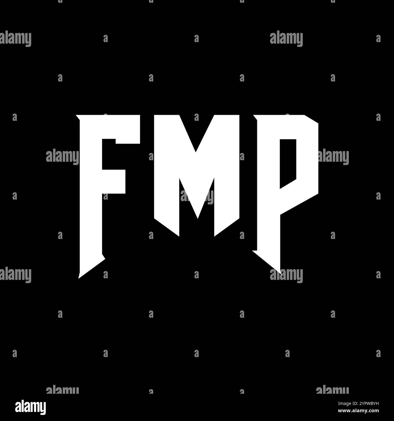 FMP letter logo design for technology company. FMP logo design black and white color combination ...