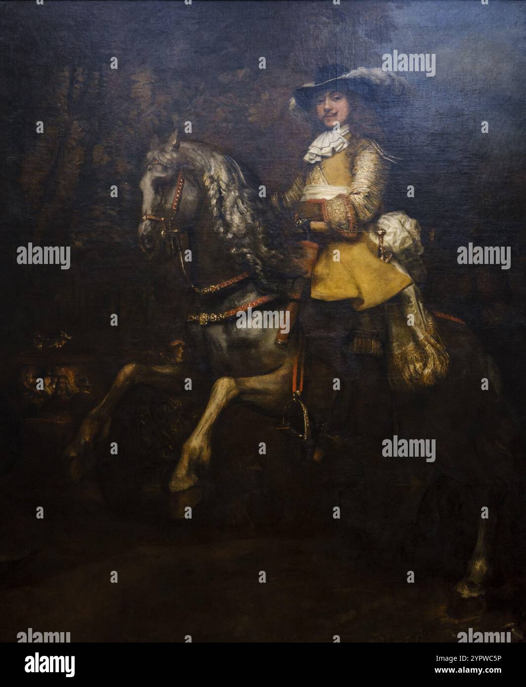 Rembrandt, Portrait of Frederick Rihel on Horseback, about 1663, oil on ...